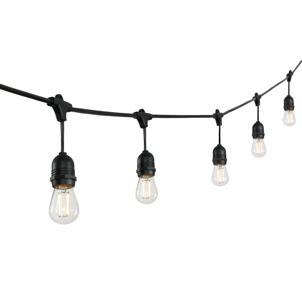 Friv 15-Light Indoor/Outdoor 48 ft. Rustic Industrial LED S14 Edison B ...